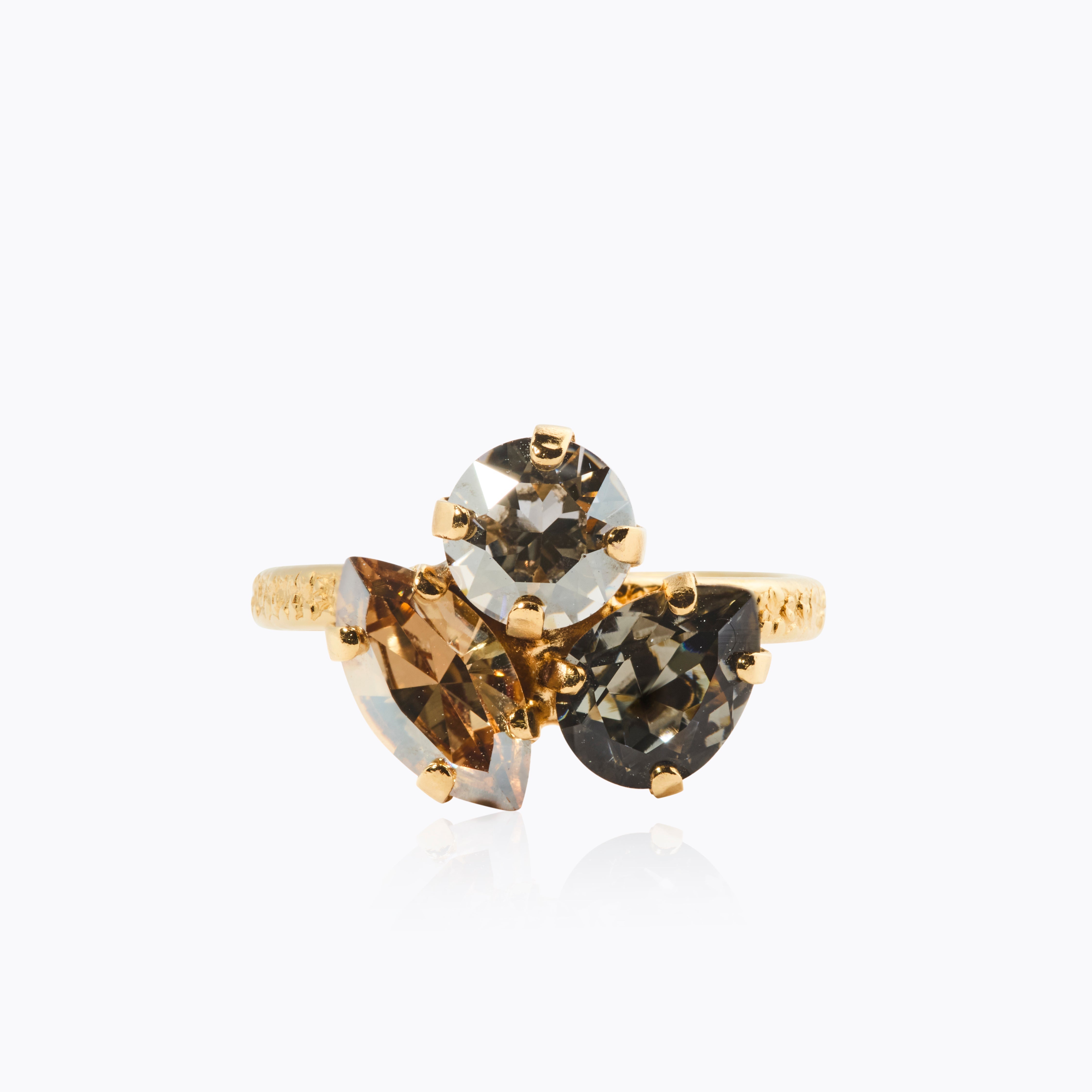 Ring - Ana Ring Black Golden Combo Gold – Caroline Svedbom