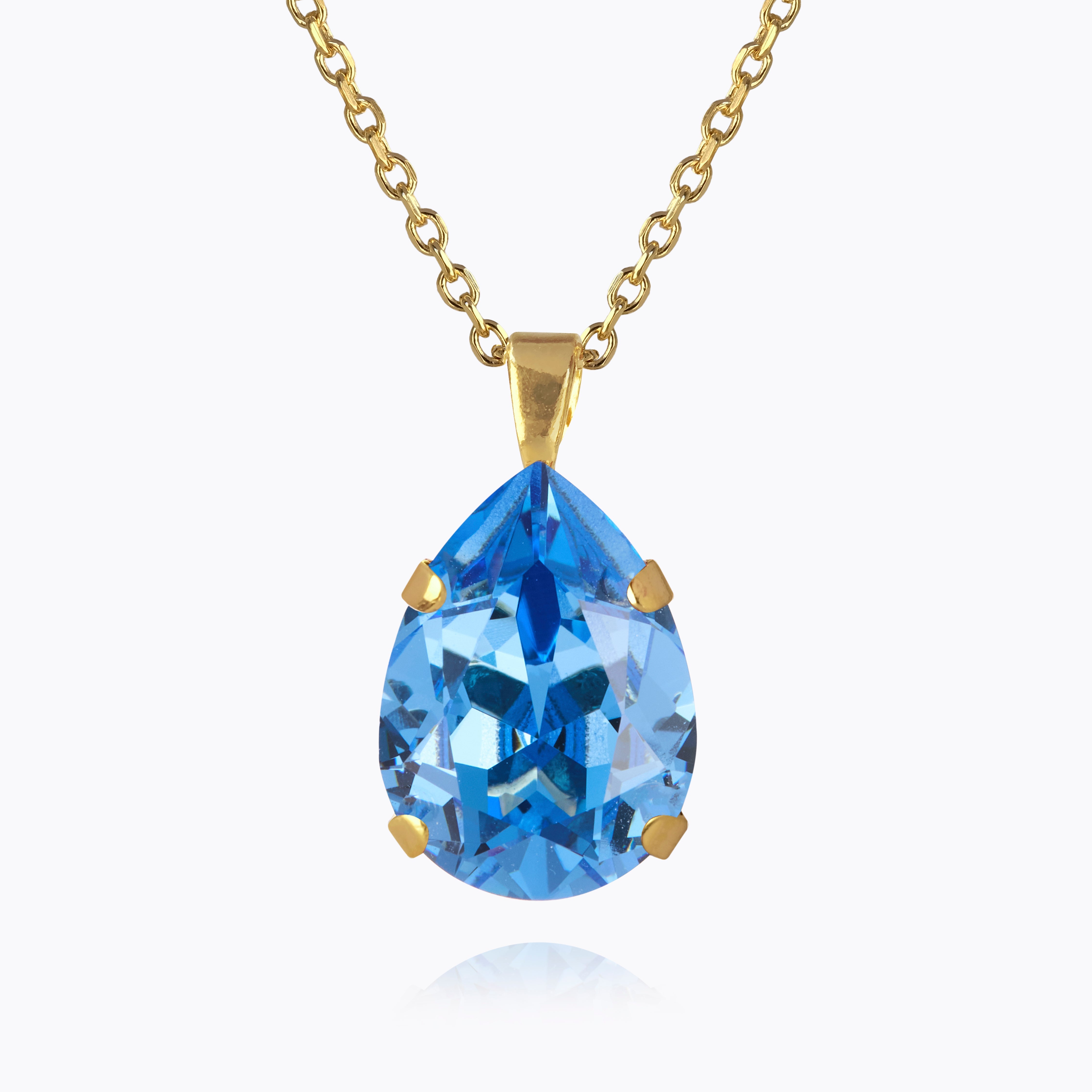 Halskjeder - Mini Drop Necklace Recreated Iceblue Gold – Caroline Svedbom