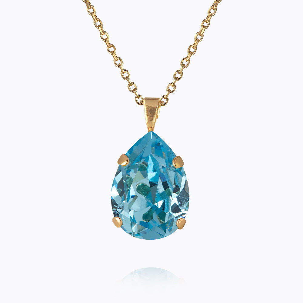 Caroline Svedbom - Mini Drop Necklace Aquamarine Rhodium